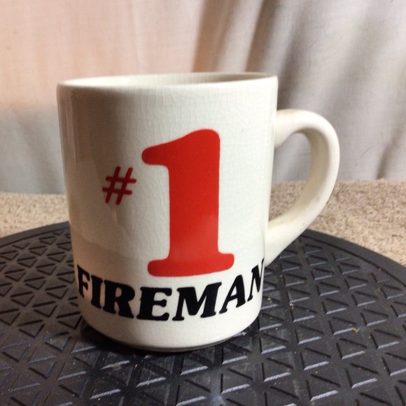 Dining | Vintage 1 Fireman White Wred Black Ceramic Coffeetea Mug ...
